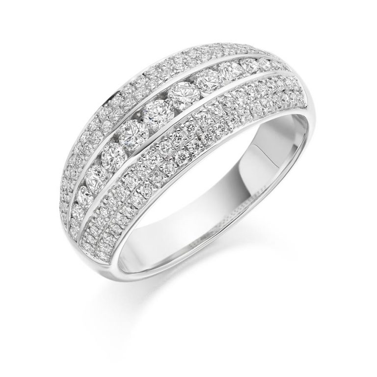 Grain & Channel Set Half Eternity Ring HET2355 - Voltaire Diamonds